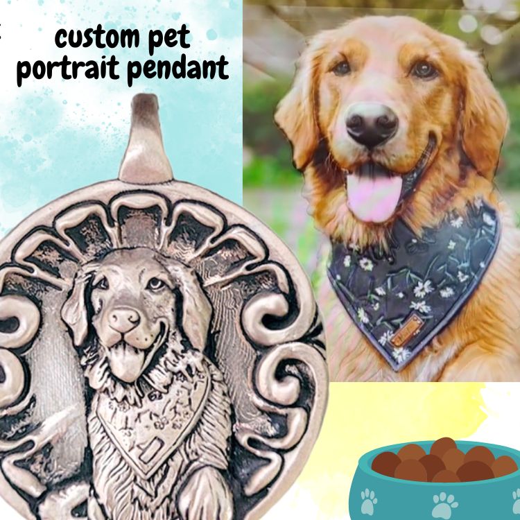 Custom Pet Portrait Pendant – The Sparkling Pebble