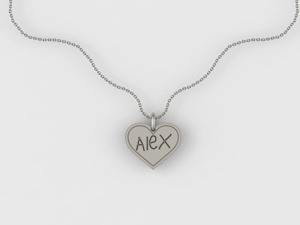 Fingerprint Baseball Heart Pendant – The Sparkling Pebble